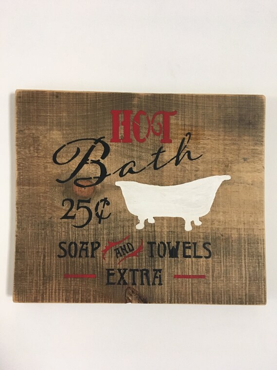 WOODEN BATH SIGN | Etsy