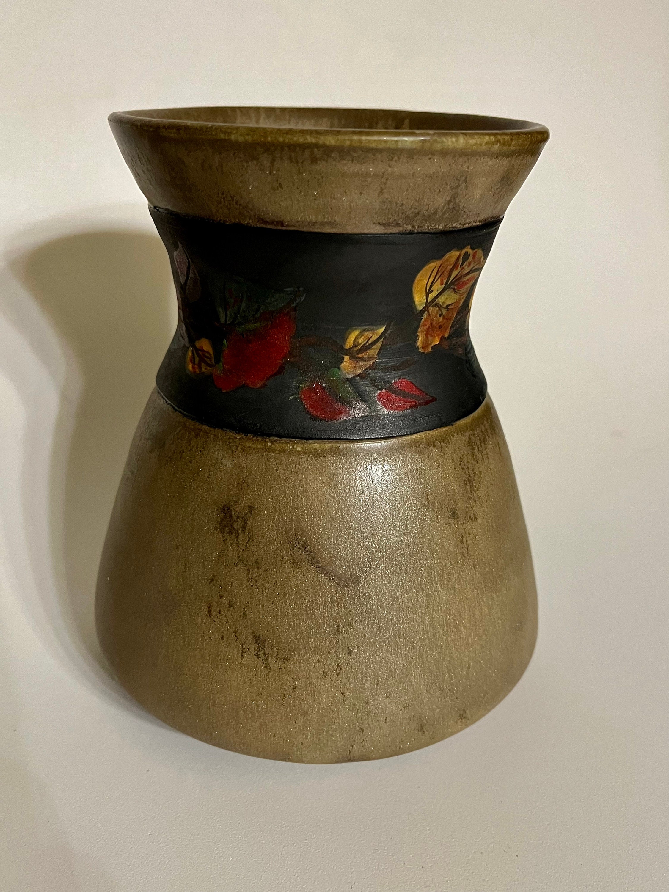 Vases handmade ceramic pottery fall autumn colors vase Earthy Brown and ...