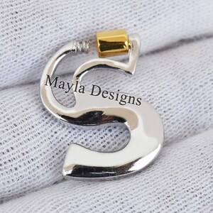 All Letter Carabiner Lock, Custom S Letter Carabiner Lock, 925 Silver ...