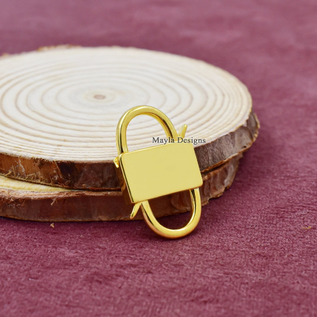 Handmade Yellow Gold Plated Sterling Silver Padlock, Woman Necklace ...