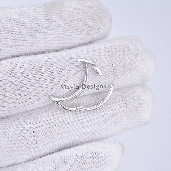 14k Solid Gold Moon Lock Plain Push Lock Charms Holder - Etsy