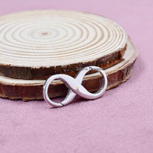 14K Solid Gold Infinity Enhancer, Plain Gold Infinity Charm Holder Lock ...