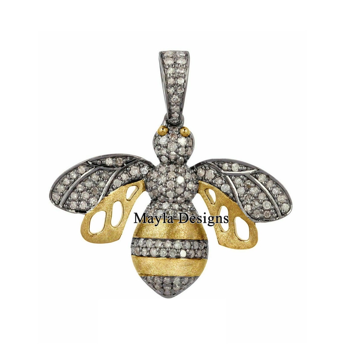 Pave Diamond Insect Pendant 925 Silver Diamond Insect | Etsy