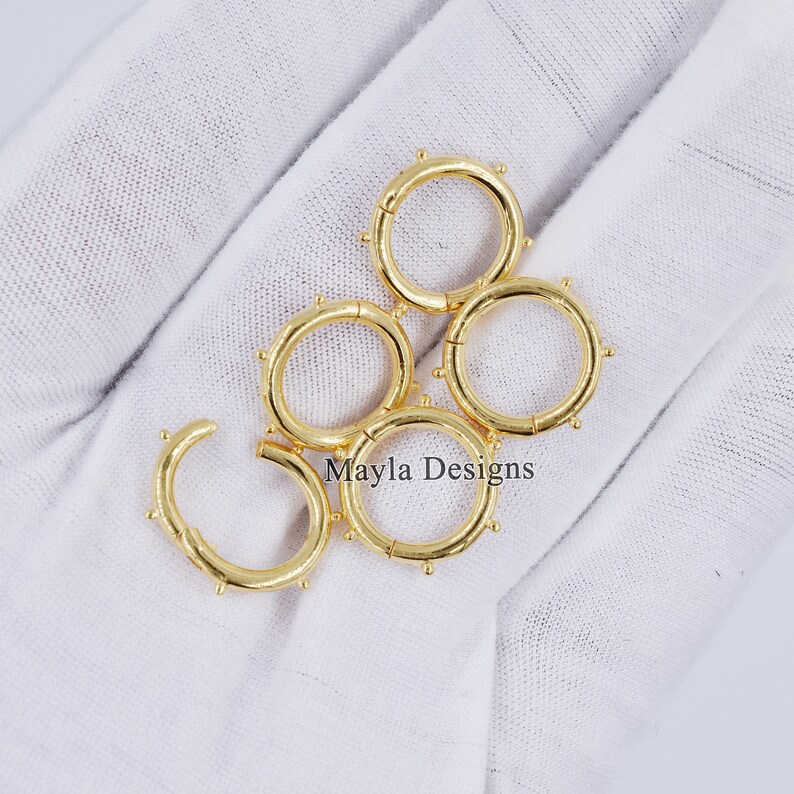 14k Yellow Gold Plated Round Push Lock Round Link Clasp Lock - Etsy