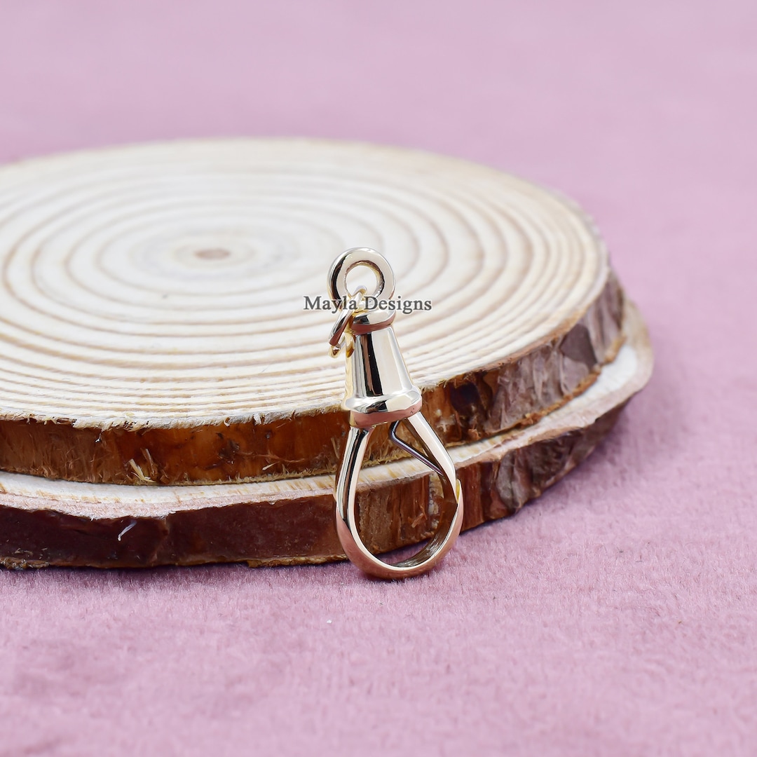 14K Yellow Gold Swivel Clasp, Charm Holder Lock (28x10 Mm) - Etsy