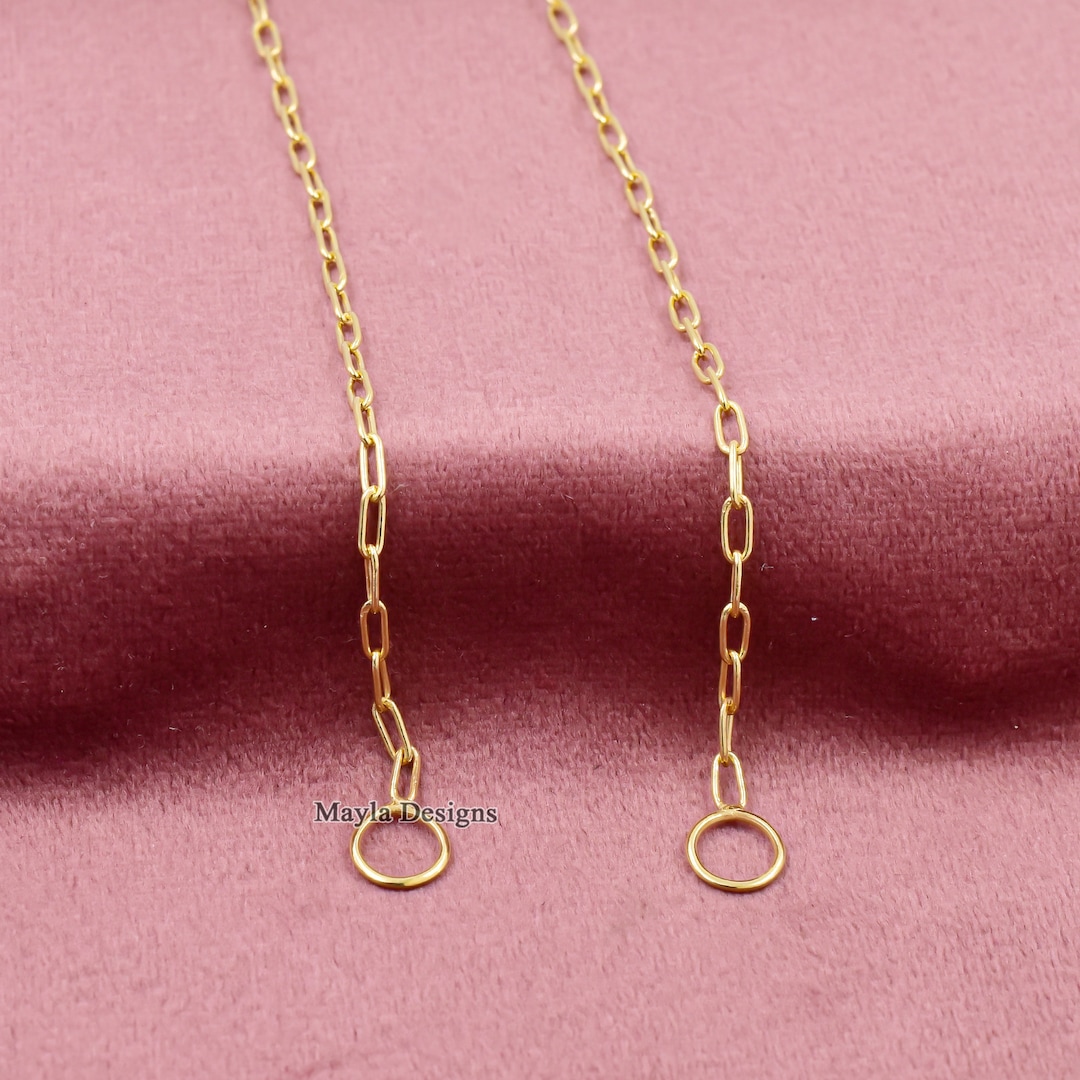Carabiner Chain Necklace, Link Bar Carabiner Lock Chain, 14k Yellow ...