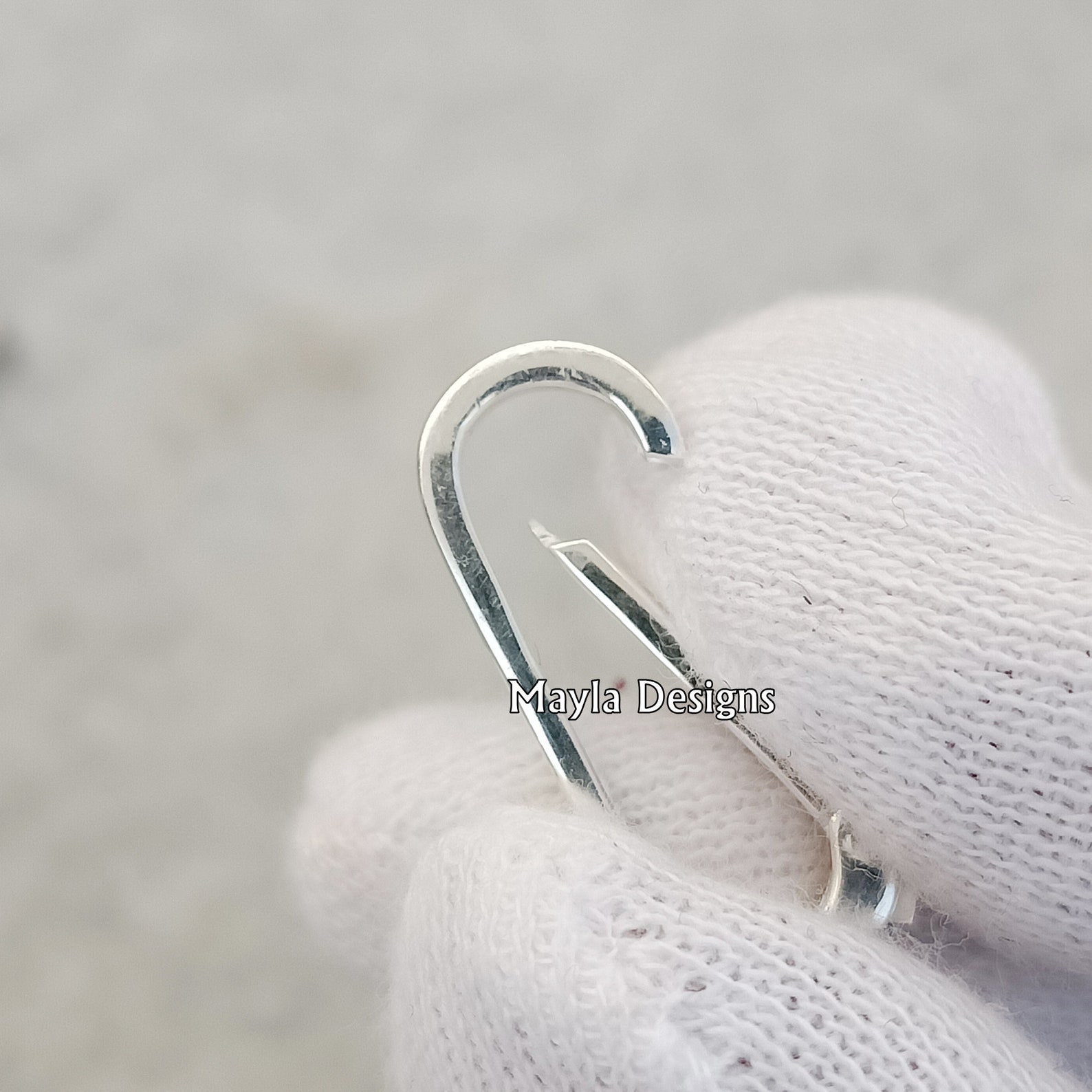 925 Silver Link Snap Lock Plain Link Clasp Lock Silver Push - Etsy