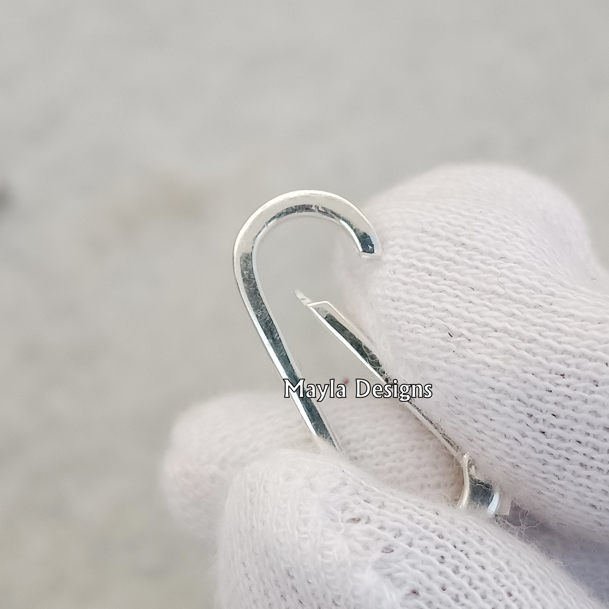 925 Silver Link Snap Lock Plain Link Clasp Lock Silver Push - Etsy