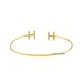 Initial Diamond Cuff Bangle, 14k Yellow Micro Gold Plated Cuff Bangle ...