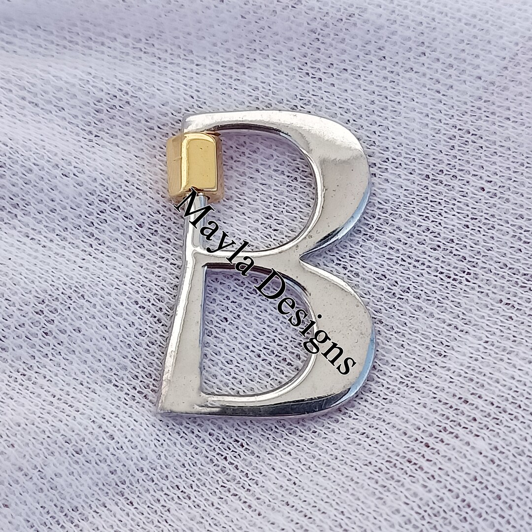 Letter B Alphabet Carabiner Lock, 925 Silver Carabiner Letter Lock ...