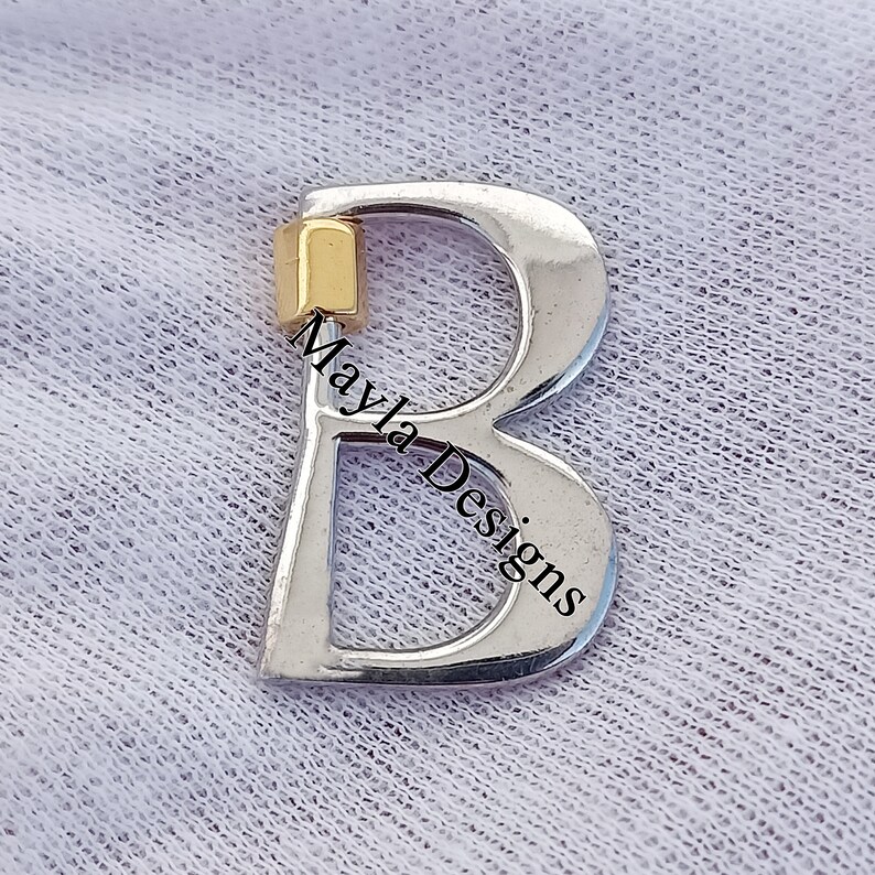 Letter B Alphabet Carabiner Lock 925 Silver Carabiner Letter - Etsy