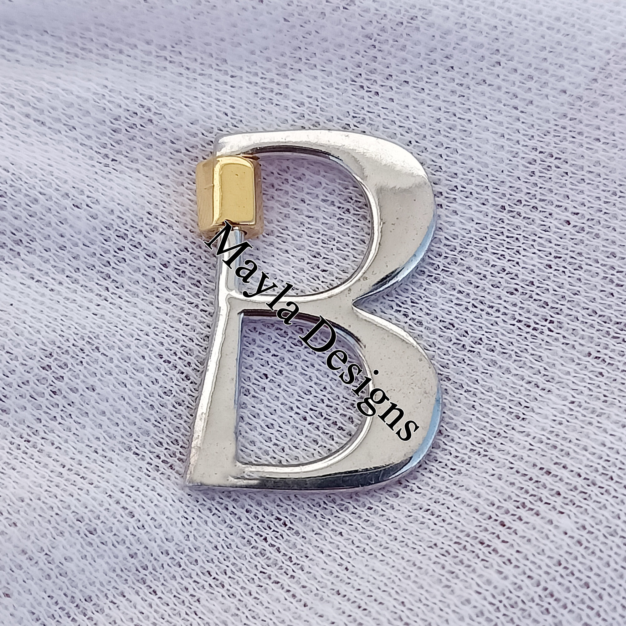 Letter B Alphabet Carabiner Lock 925 Silver Carabiner Letter - Etsy