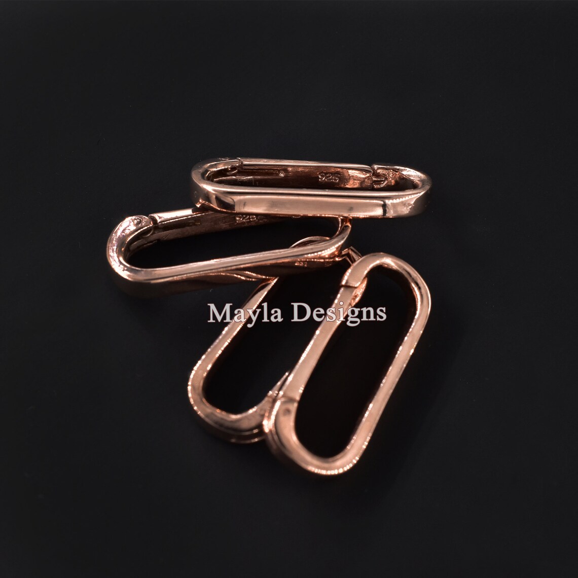 925 Silver Link Snap Lock Plain Link Clasp Lock Silver Push - Etsy