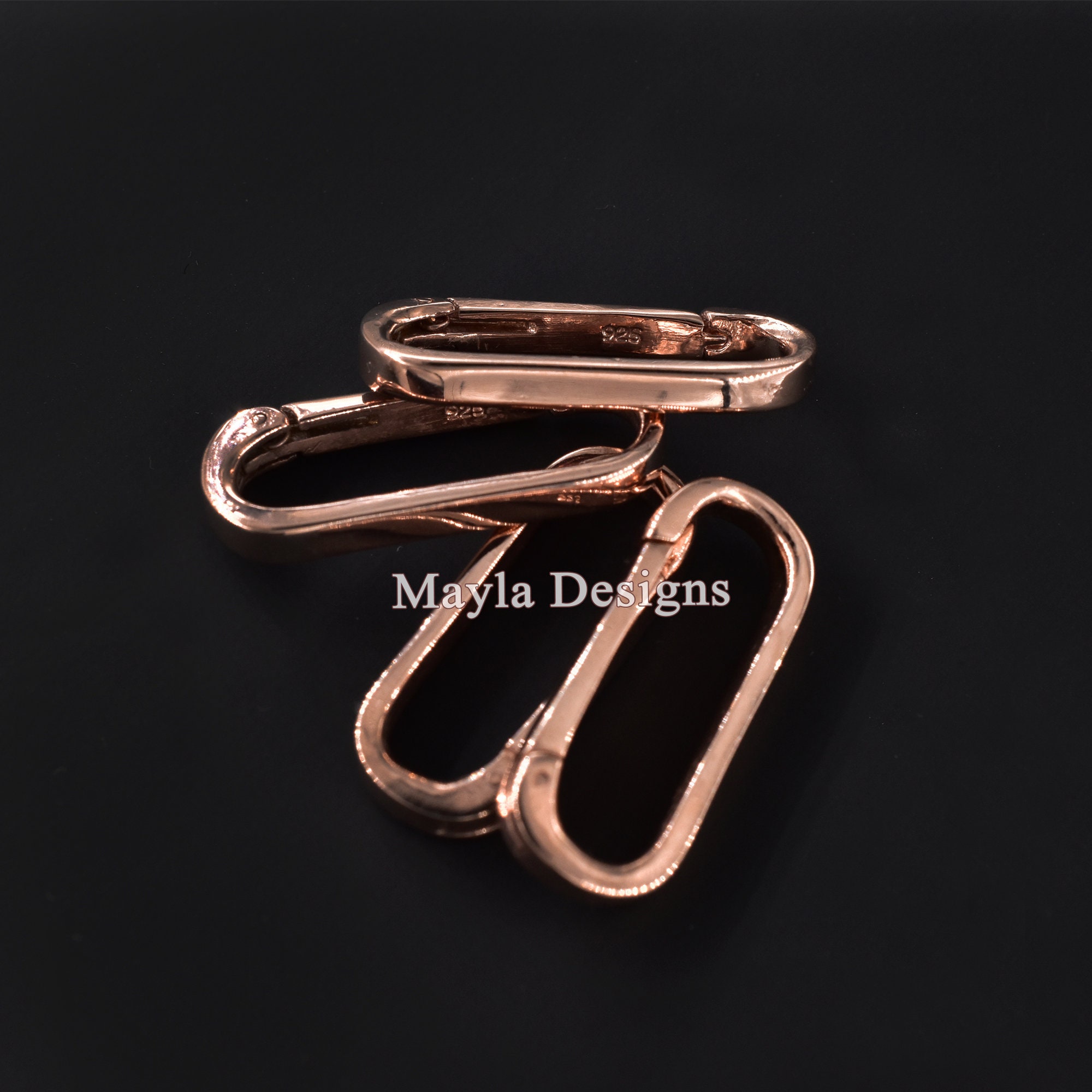 925 Silver Link Snap Lock Plain Link Clasp Lock Silver Push - Etsy