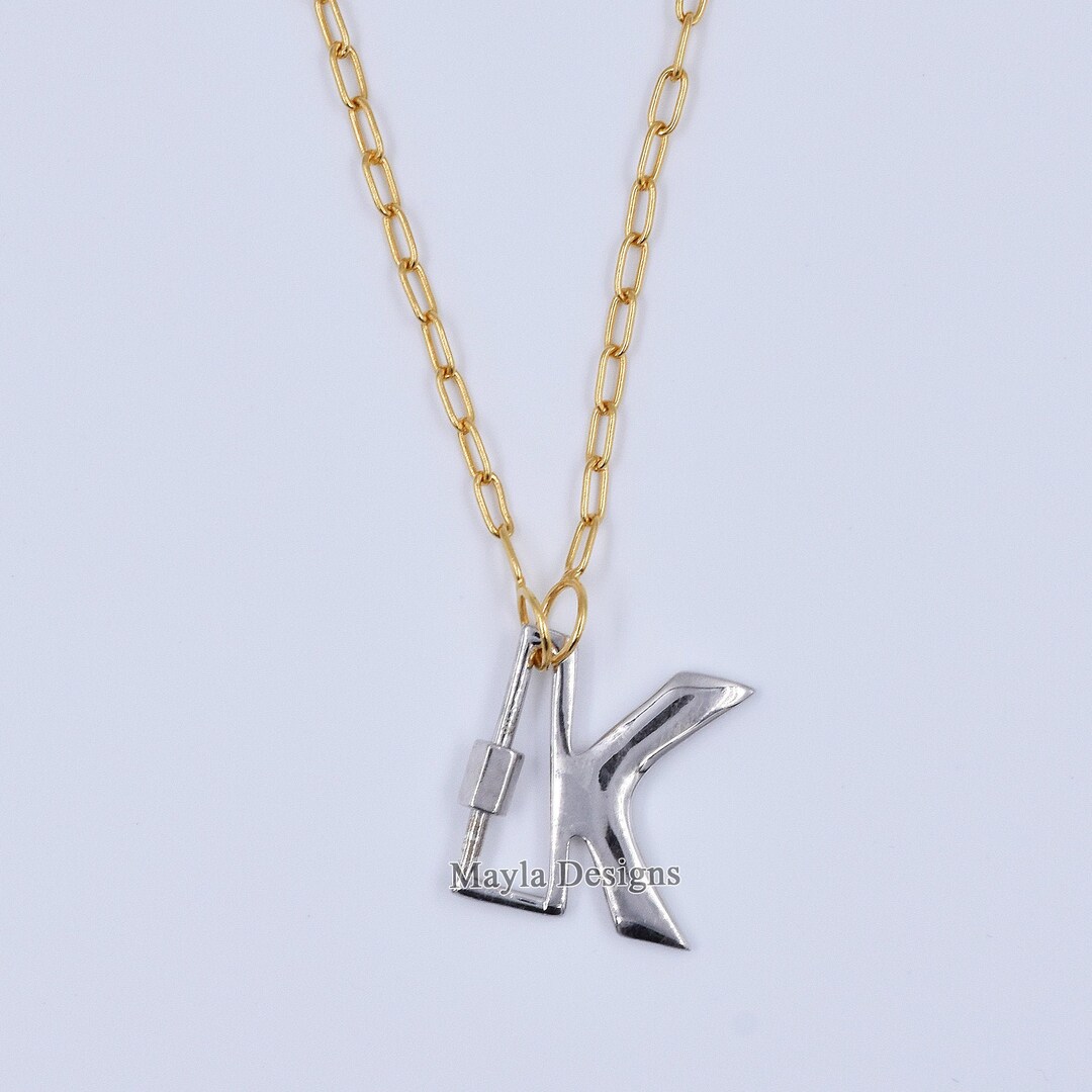 Letter K Screw Carabiner Lock, Alphabet Carabiner Lock, Custom Letter ...