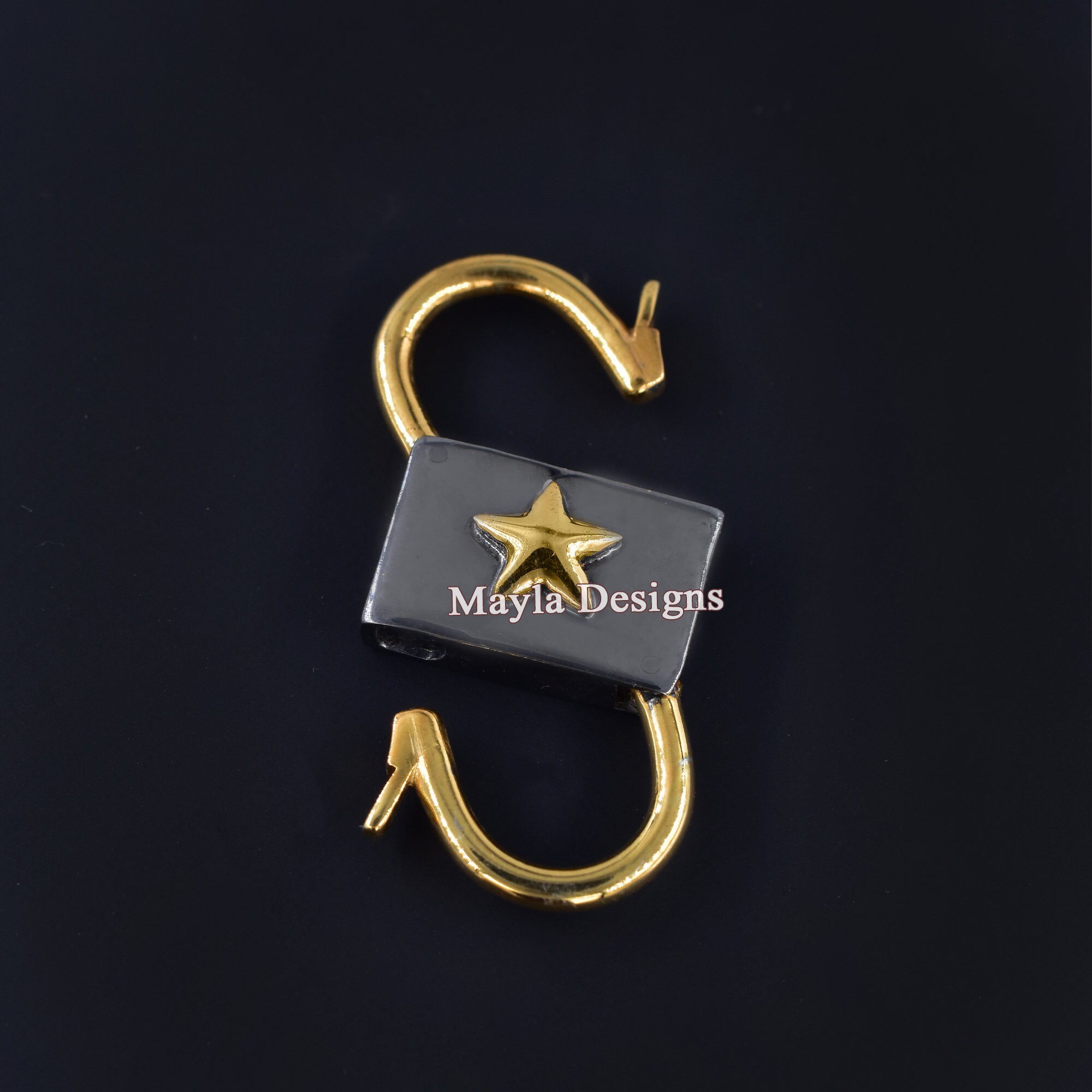 925 Silver Oxidized Padlock Star Padlock Vintage Padlock - Etsy