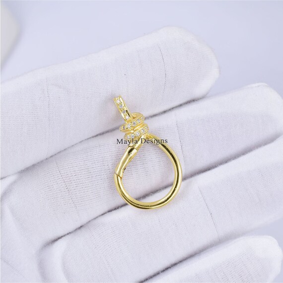 Designer Diamond Claps Lock Diamond Charm Holder Pave - Etsy