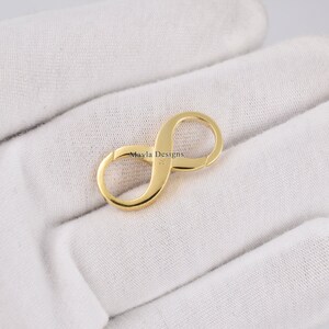 14K Solid Gold Infinity Enhancer, Plain Gold Infinity Charm Holder Lock ...