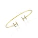 Initial Diamond Cuff Bangle, 14k Yellow Micro Gold Plated Cuff Bangle ...