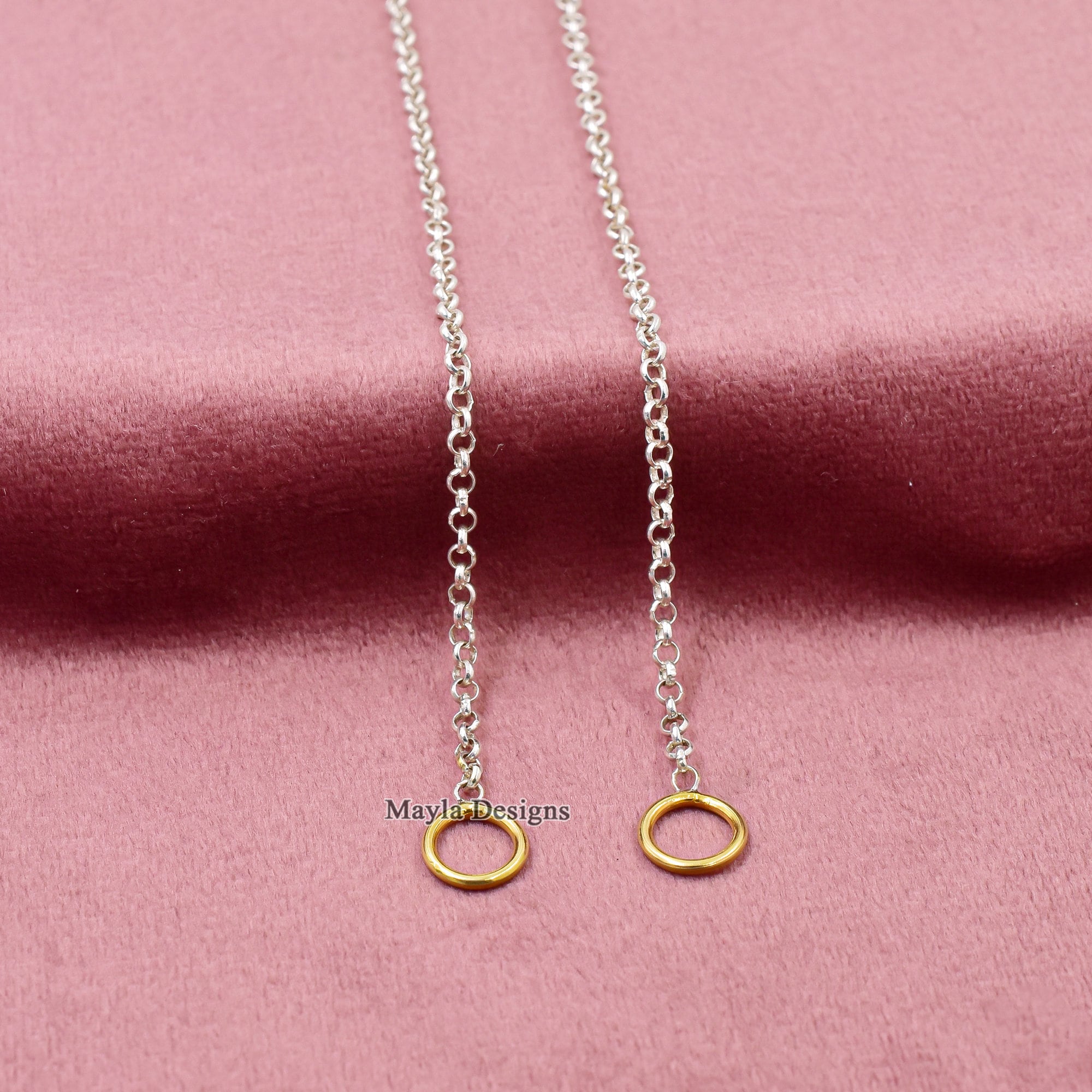Handmade Sterling Silver Rolo Chain Necklace, Carabiner Connector - Etsy