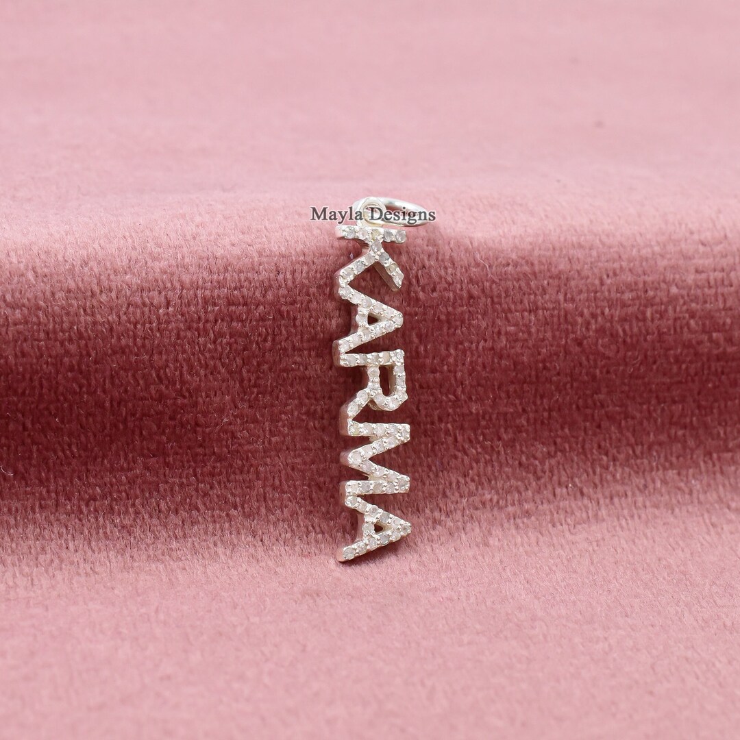 New Lucky Diamond Pendant KARMA Letter Pendant Jewelry - Etsy