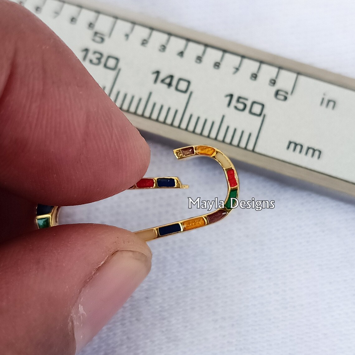 Multi Enamel Snap Lock Jewelry 14k Gold Enamel Oval Snap - Etsy