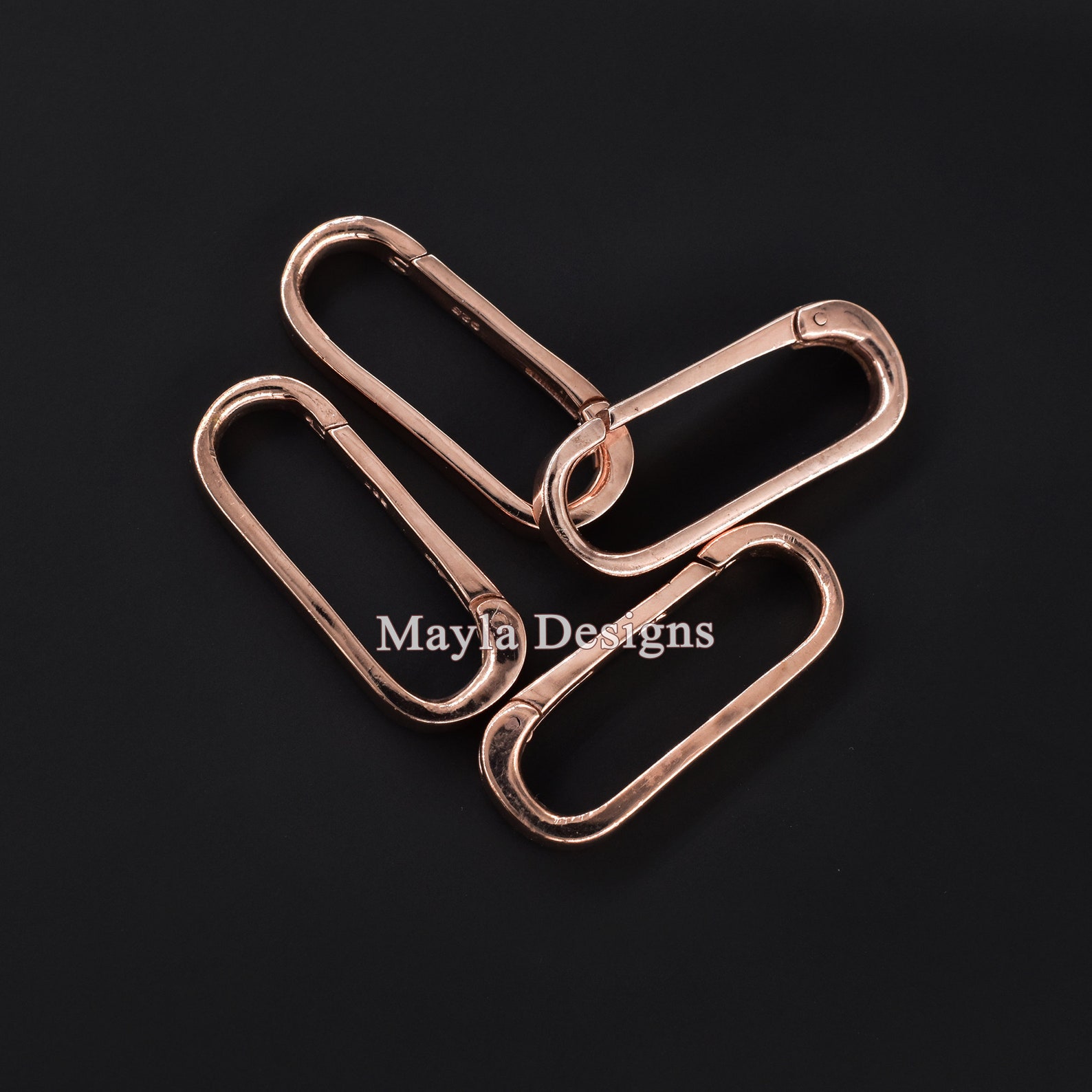 925 Silver Link Snap Lock Plain Link Clasp Lock Silver Push - Etsy