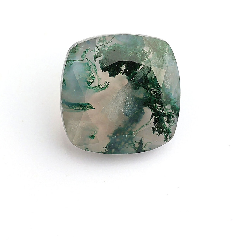 Natural Moss Agate Cushion Gemstone for Jewelry Making (9x9 Mm) - Etsy