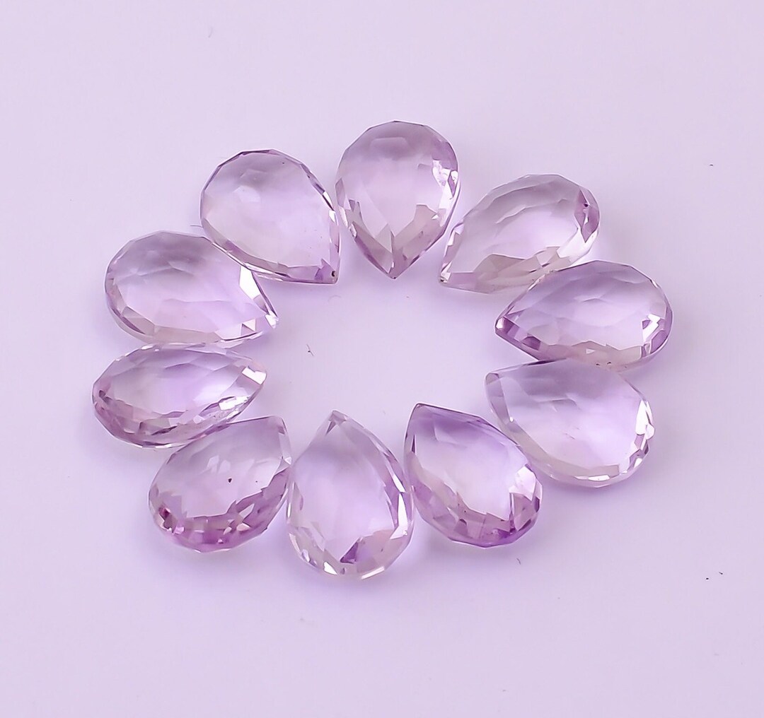 Natural Pink Amethyst Pear Shape Briolette Cut, Rose De France Loose ...