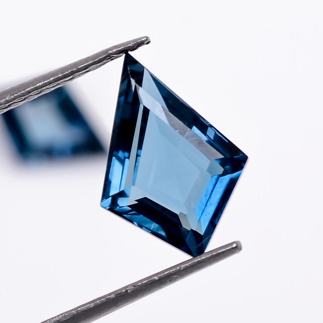 London Blue Topaz Kite Shape Step Cut, 100% Natural Blue Topaz Loose ...