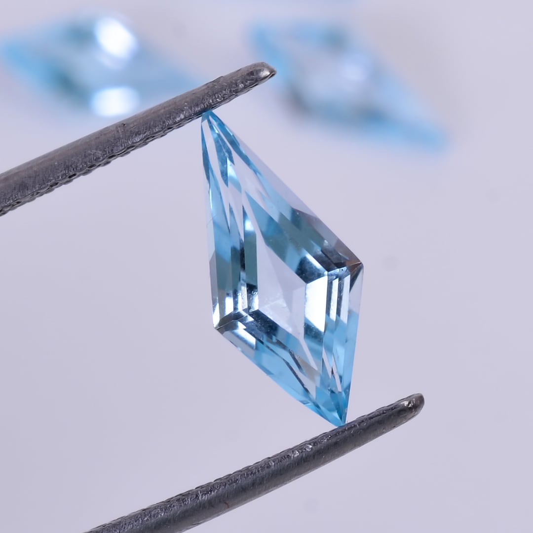 Natural Sky Blue Topaz Kite Shape Faceted Loose Gemstone, Calibrated ...
