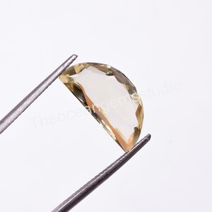 100% Natural Lemon Half Moon Shape Gemstone, Lemon Quartz D Shape ...