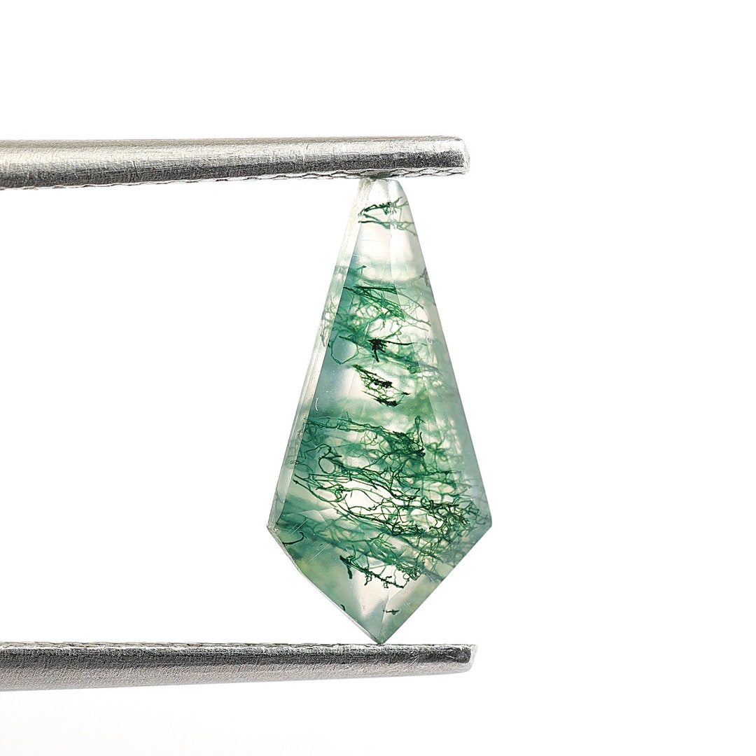 Moss Agate Kite Shape Brilliant Cut, Loose Gemstone for Jewelry Making ...