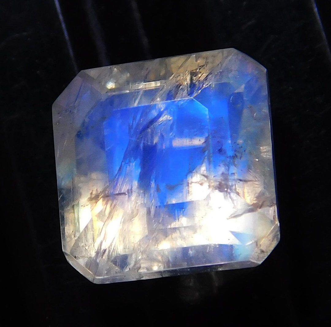 Rainbow Moonstone 100% Natural Gemstone, Blue Moonstone Loose Gemstone ...