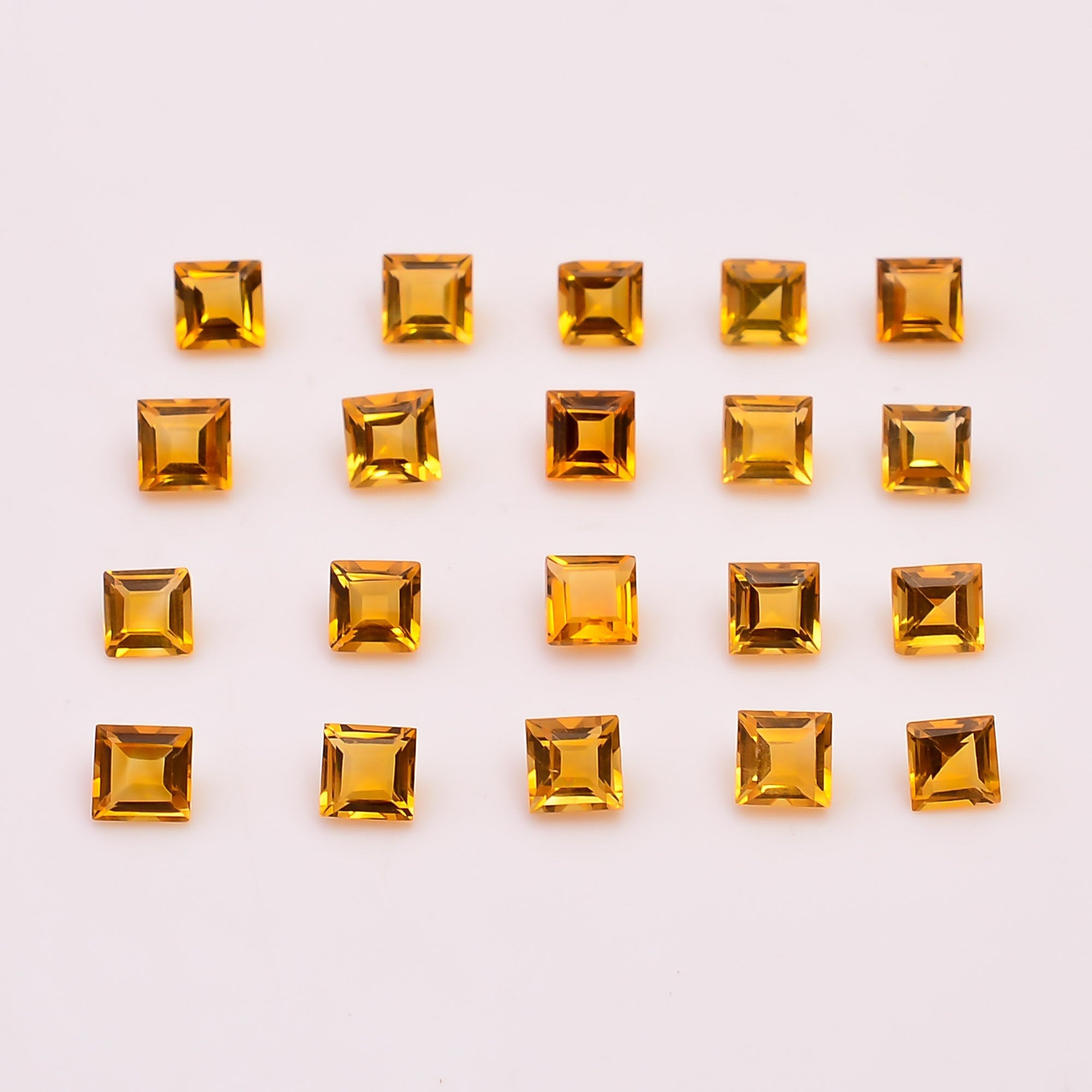 Natural Golden Citrine Square Brilliant Cut, Yellow Citrine Loose ...