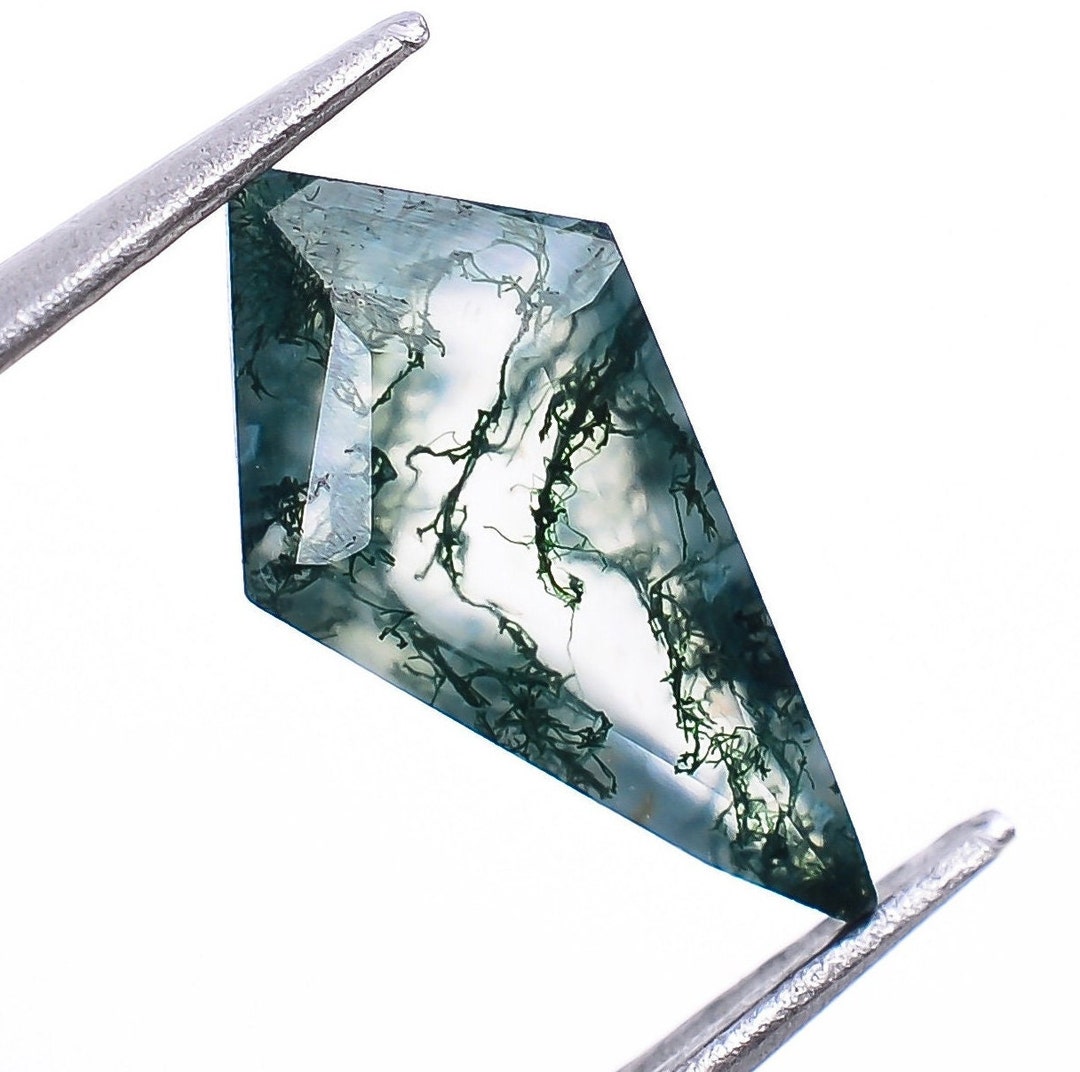Natural Moss Agate Kite Shape Faceted Cut, Green Moss Loose Gemstone ...
