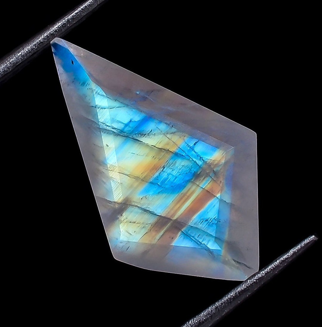 100% Natural Rainbow Moonstone Kite Shape, Loose Gemstone for Jewelry ...