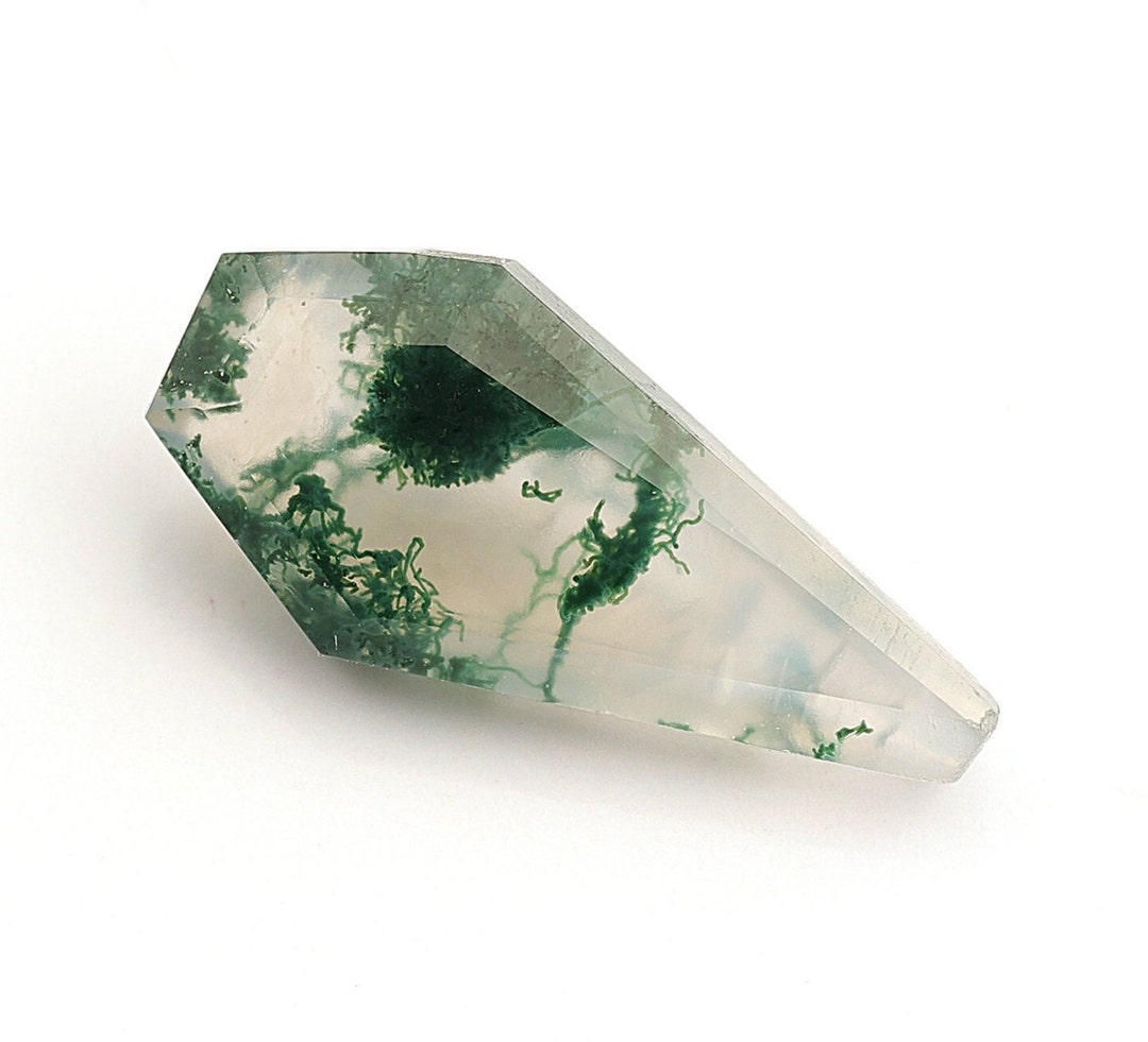 Tree Moss Agate Shield Shape Gemstone, Natural Faceted Loose Gemstones ...