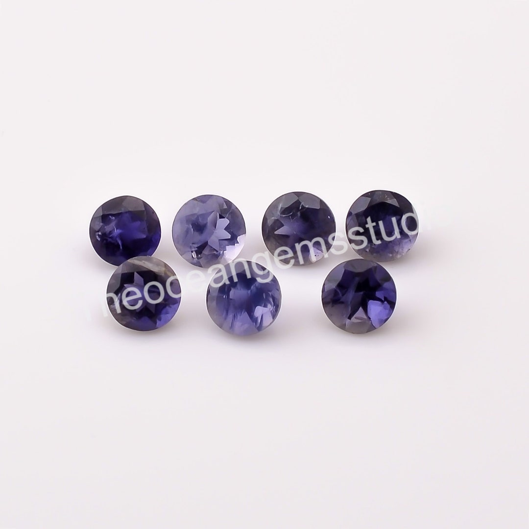 Round Brilliant Cut Iolite Gemstone: Calibrated, Natural (6X6 to 8X8 Mm ...