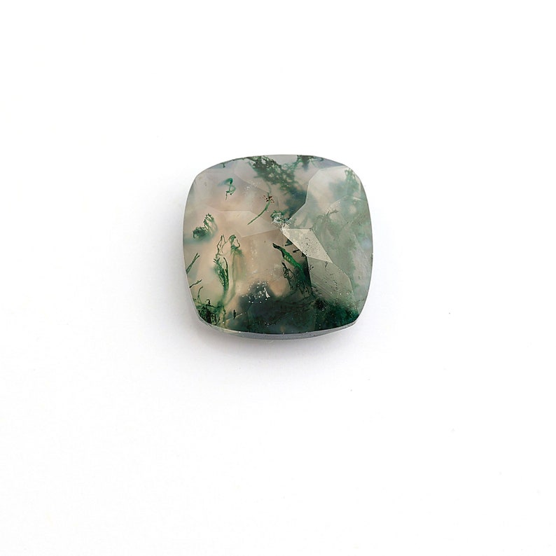 Natural Moss Agate Cushion Gemstone for Jewelry Making (9x9 Mm) - Etsy