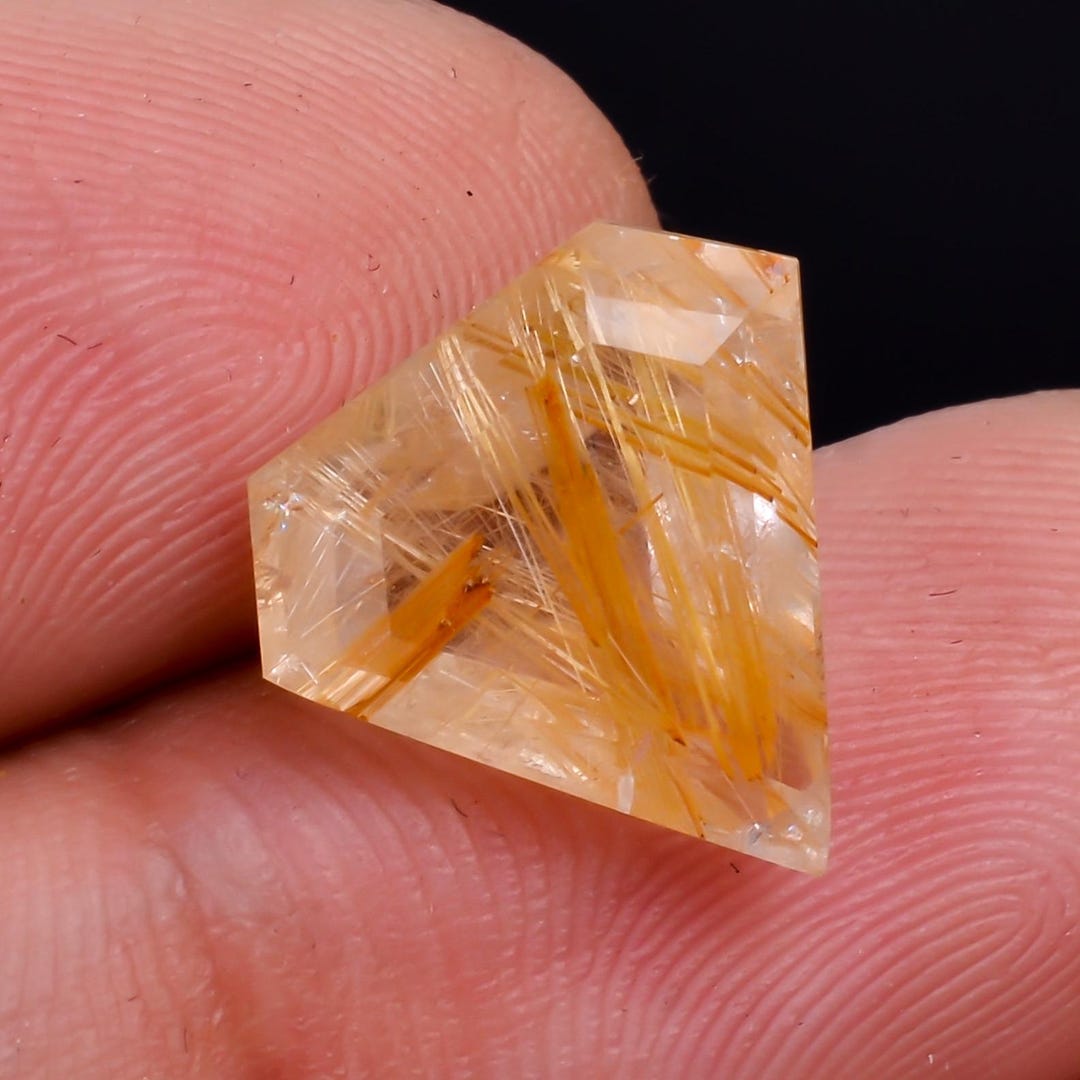 Natural Golden Rutile Diamond Shape, Rutile Quartz Loose Gemstone for ...