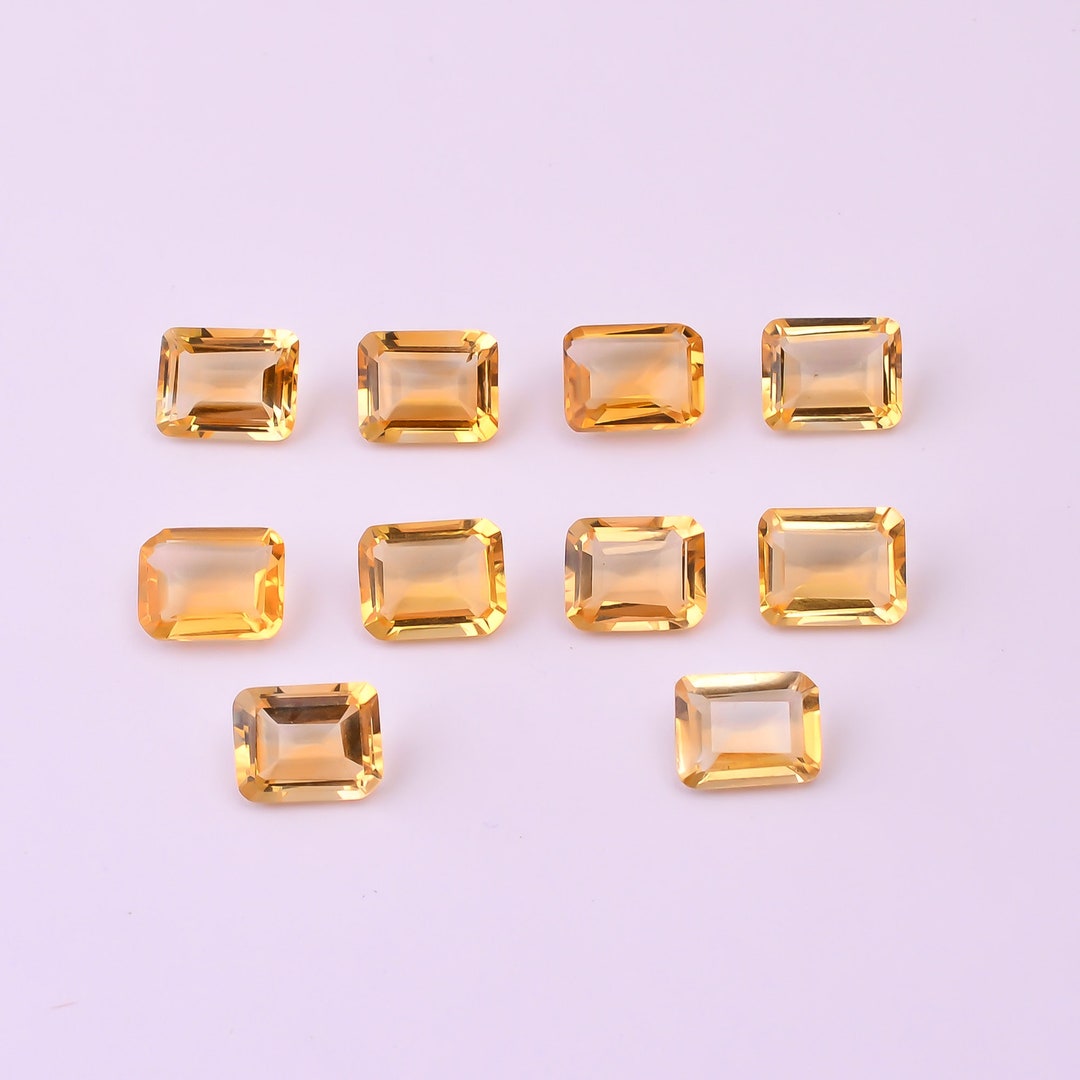 AAA Citrine Gemstone, Octagon Faceted Cut, Yellow Crystal (10X8 Mm) - Etsy