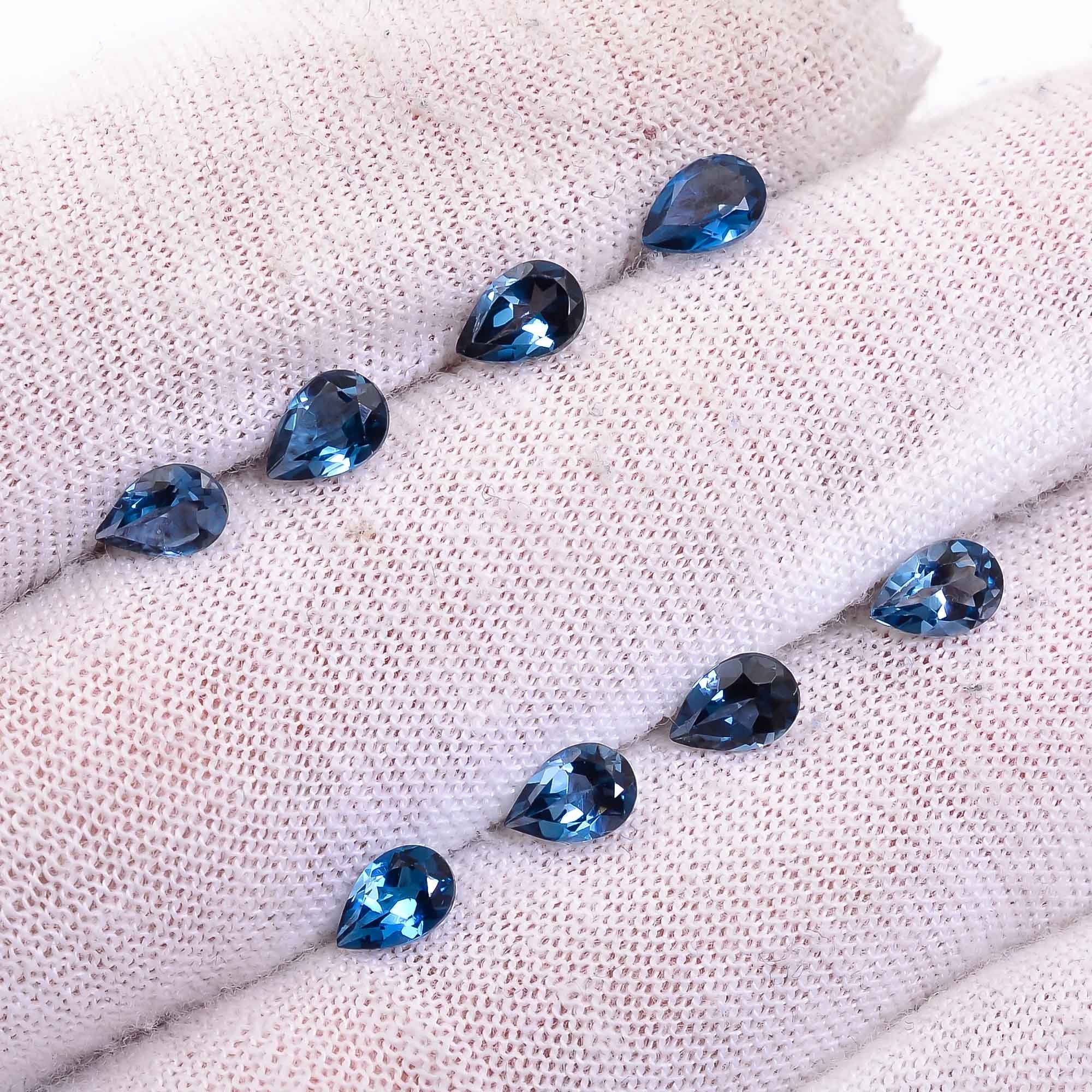 Natural London Blue Topaz Pear Shape Faceted Cut Stone - Etsy