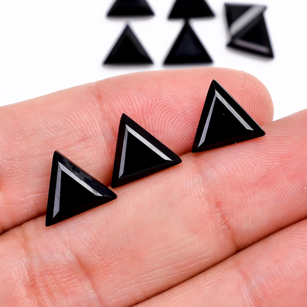Natural Black Onyx Triangle Cut Stone, AAA Quality Onyx Loose Gemstone ...