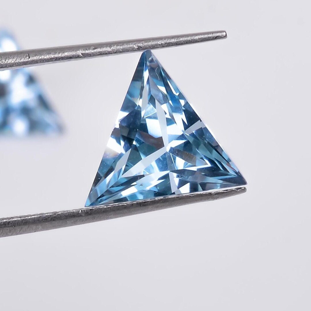 100% Natural Sky Blue Topaz Triangle Shape, Blue Topaz Loose Gemstone ...