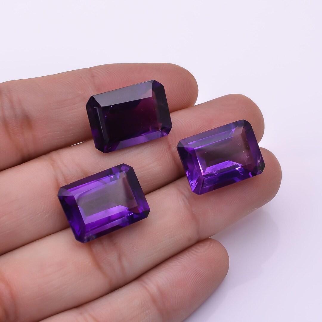 African Amethyst Octagon Step Cut, 100%natural Amethyst Loose Gemstone ...