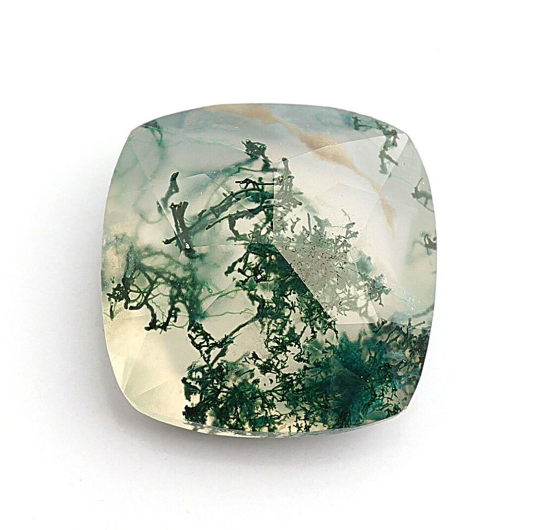 Natural Quality Moss Agate Cushion Shape, Green Agate Loose Gemstone ...