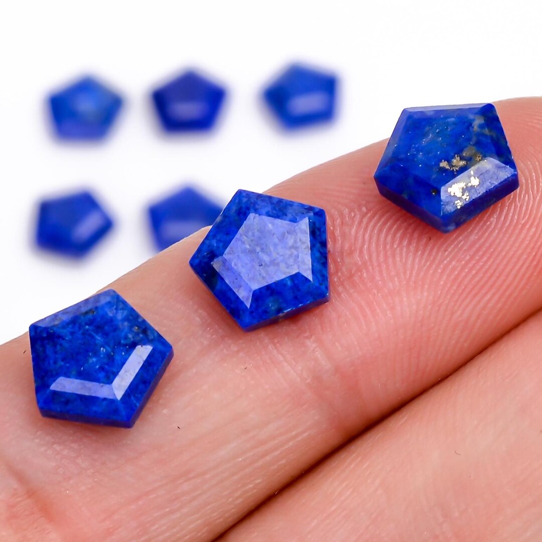AAA+ Lapis Lazuli Pentagon Gemstone: Flat Faceted Loose Stone (5x5 to ...