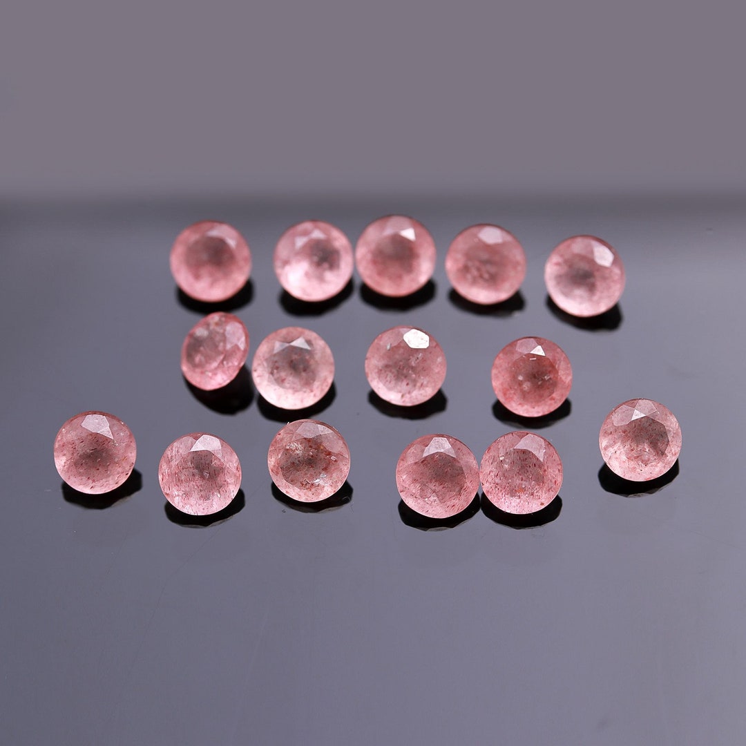 Natural Red Strawberry Quartz Round Shape,strawberry Loose Gemstone for ...