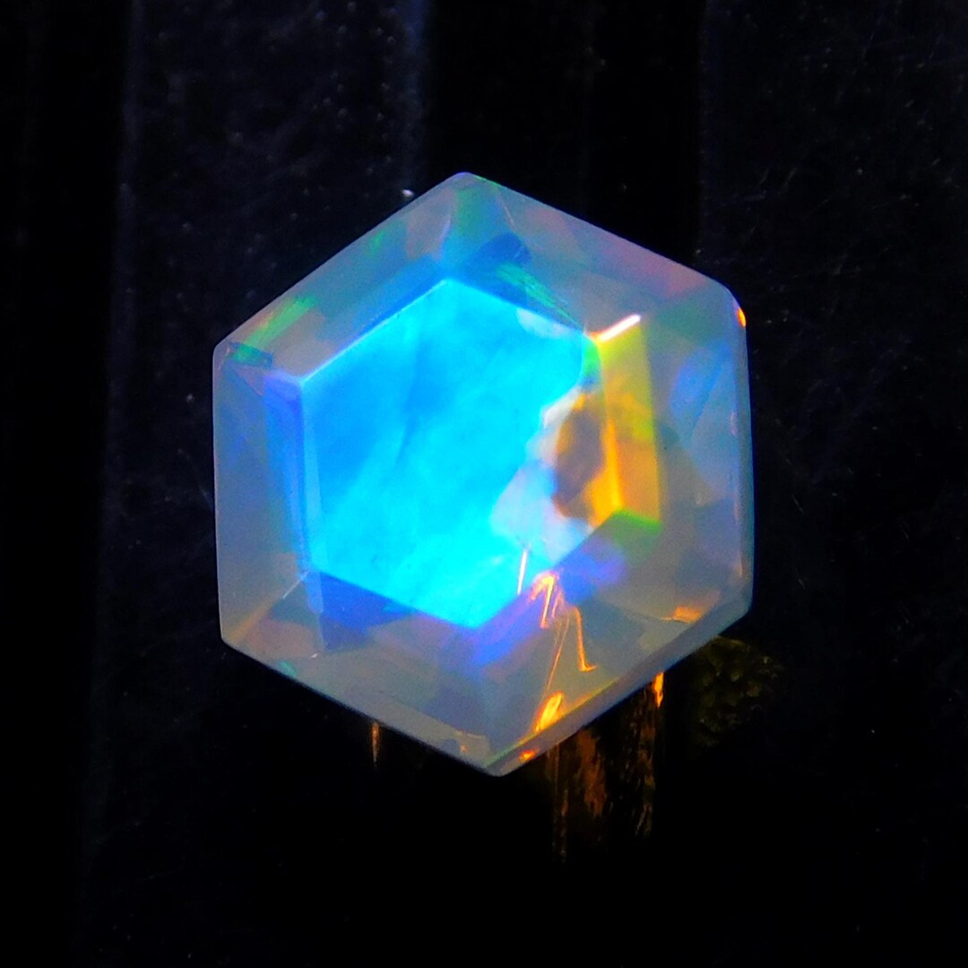 Natural Ethiopian Opal Hexagon Shape, Blue Fire Opal Calibrated Loose ...